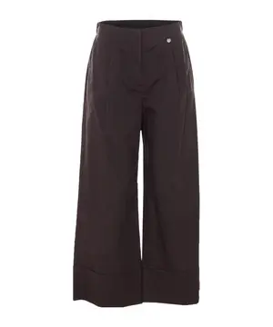 Liu Jo Pleated Wide-leg Poplin Trousers