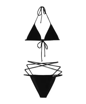Norma Kamali Criss-cross Bikini Set - Black