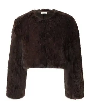 Staud Casmira Cropped Faux Fur Jacket