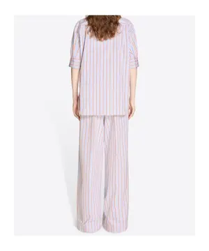 Dries Van Noten Striped Pleated Wide-leg Trousers - Light Blue