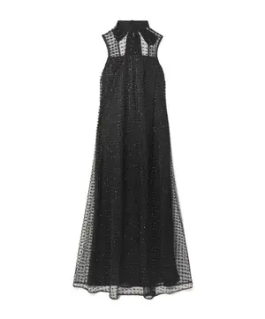 Staud Albee Beaded Tulle Maxi Dress