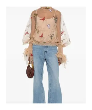 Blumarine Long-sleeved Cover-up With Butterfly Embroidery
