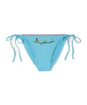 Staud Sisley Embroidered Bikini Briefs - Blue