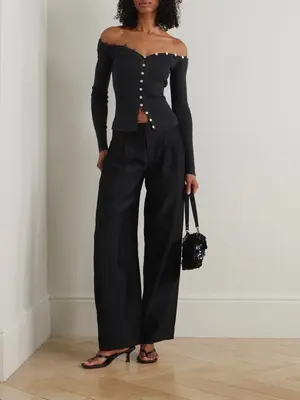 Staud Pleated Wide-leg Trousers