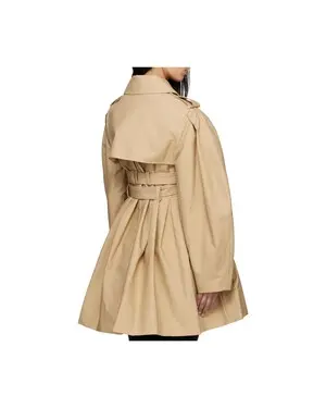 GANNI Double Cotton Trench Coat - Warm Sand