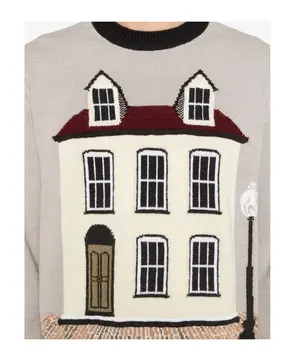 Junya Watanabe Intarsia Jacquard House Sweater - Purple