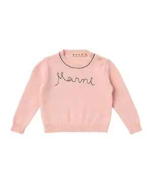 Marni Embroidered Cotton Knit Sweater
