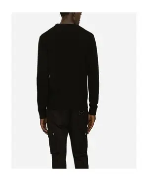Dolce & Gabbana Crewneck Knitted Jumper With Logo Plaque