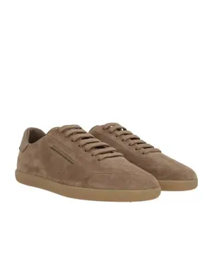 Zegna Suede Lace-up Sneakers - Dark Beige