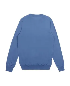 FERRAGAMO Round Neck Long Sleeve Sweater - Blue