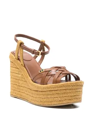 Valentino Garavani Leather Wedge Sandals With Vlogo Detail