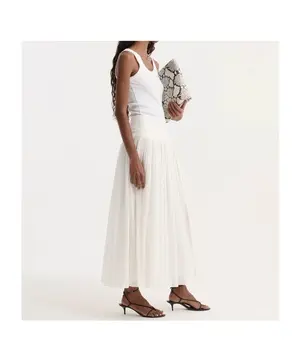 RÓHE Pleated Midi Skirt - White