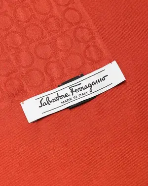 FERRAGAMO Mark Detail Scarf - Red