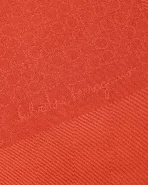 FERRAGAMO Mark Detail Scarf - Red