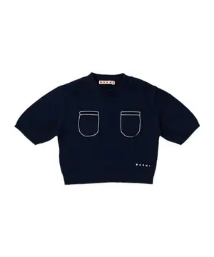 Marni Cotton Knit Sweater With Contrast Stitching