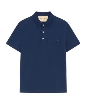 Valentino Garavani Vgold Short-sleeved Polo Shirt - Blue