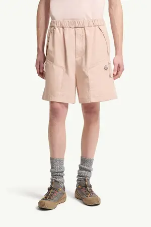 Moncler Cotton Poplin Bermuda Shorts With Contrast Stitching