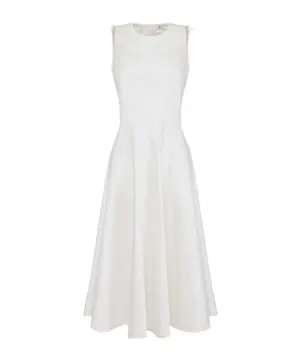 Elisabetta Franchi Duchess Satin Midi Dress - White