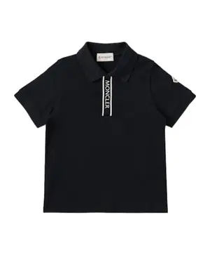 Moncler Logo Trimmed Cotton Piquet Polo Shirt