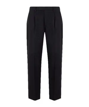 Zegna Pleated Straight-leg Trousers - Black