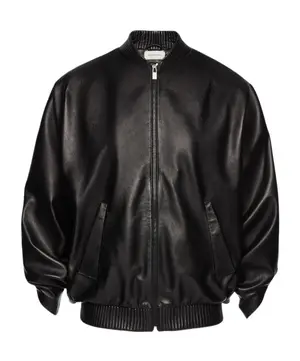 Magda Butrym Long-sleeved Leather Zip-up Jacket