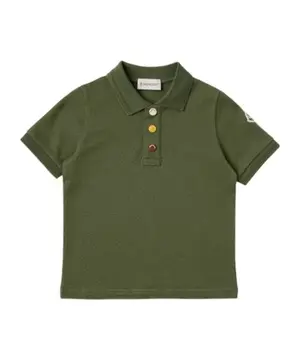 Moncler Cotton Piquet Polo Shirt With Logo Patch - Green