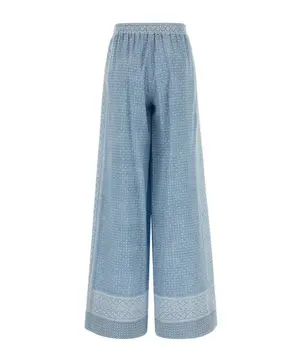 Ermanno Scervino Printed Wide-leg Trousers - Blue