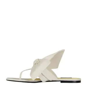 Givenchy Bow Leather Slides - Ivory