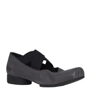 UMA WANG Square-toed Ballet Flats With Criss-cross Straps - Black