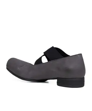 UMA WANG Square-toed Ballet Flats With Criss-cross Straps - Black