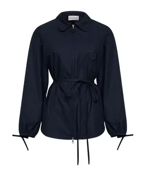 Moncler Moncler Logo Patch Zip Up Shirt Jacket Midnight Blue