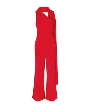 Roland Mouret Asymmetrical Draped Jumpsuit - Red