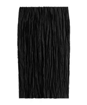 TOTEME Crinkled Linen Midi Skirt - Black