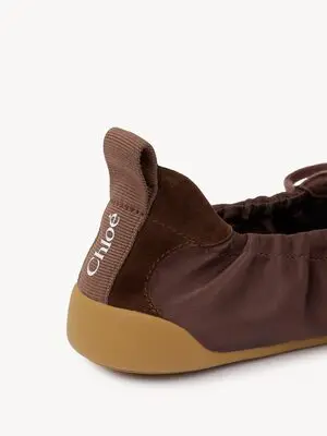 Chloé Kick Lace-up Athletic Ballerina Flats - Bright Brown