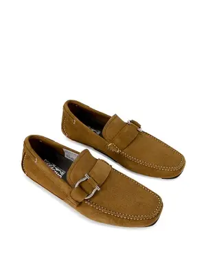 FERRAGAMO Logo Buckle Loafers - Brown