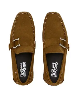 FERRAGAMO Logo Buckle Loafers - Brown