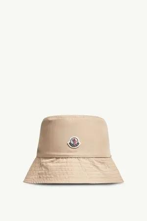 Moncler Reversible Striped Cotton Bucket Hat - Light Beige