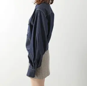 Celine Cotton Denim Shirt With Pleated Details - No