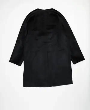Max Mara Round Neck Coat With Long Sleeves - Black