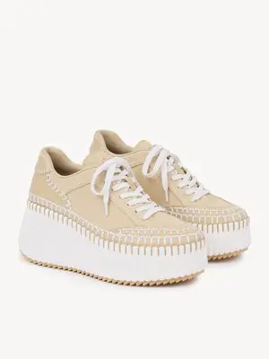 Chloé Nama Platform Sneakers - Light Khaki