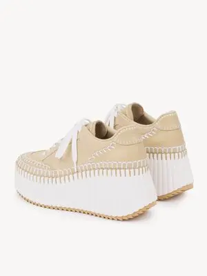 Chloé Nama Platform Sneakers - Light Khaki