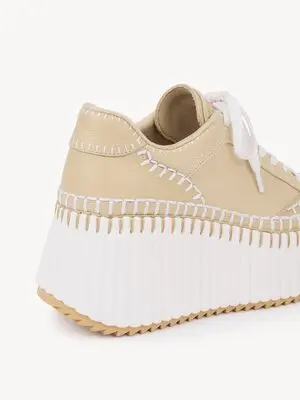 Chloé Nama Platform Sneakers - Light Khaki