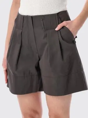 LOW CLASSIC Pleated Cotton Shorts - Black