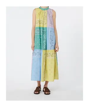 Max Mara Sleeveless Bandana Print Maxi Dress