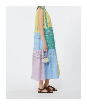 Max Mara Sleeveless Bandana Print Maxi Dress