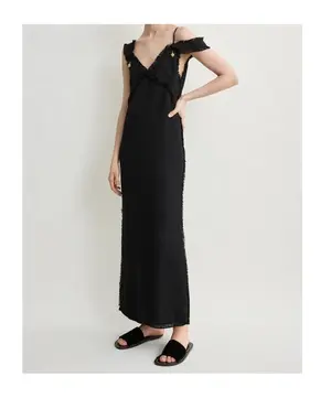 TOTEME V-neck Asymmetrical Dress With Raw Edges