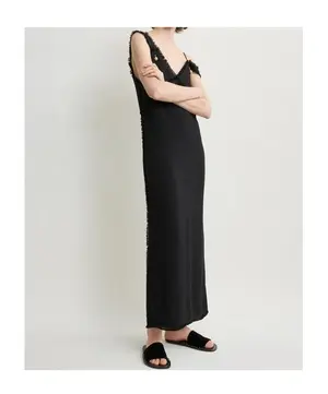 TOTEME V-neck Asymmetrical Dress With Raw Edges