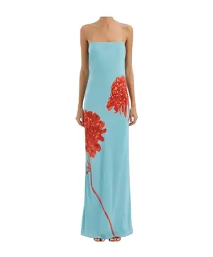 SIR. Slip Dress With Floral Print - Blue