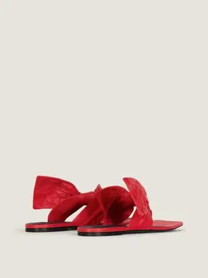 Givenchy Nappa Leather Boudoir Thong Sandals With Bow Detailing