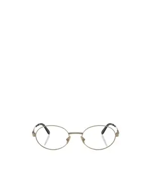 Miu Miu Oval Full Rim Eyeglasses - Nude